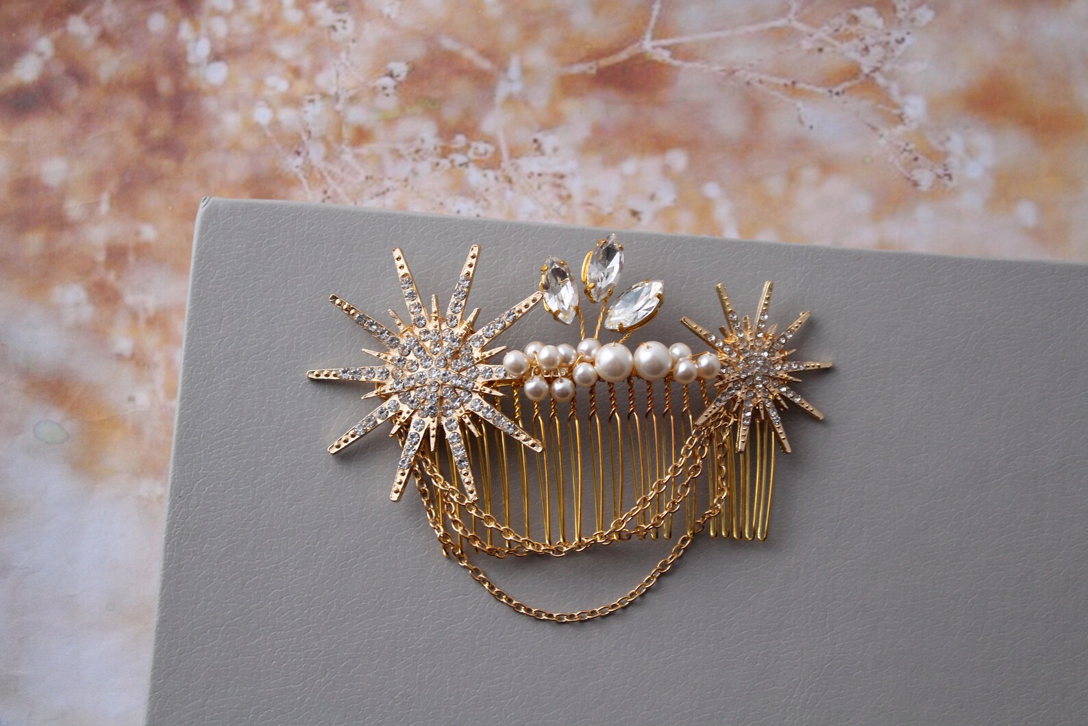 MILLIE // Gold Celestial Star Hair Comb Wedding Hair Comb - Etsy