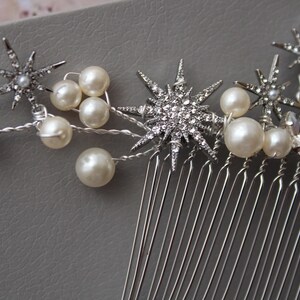 KATRINA // Silver Star Bridal Hair Comb Bridal Hair Vine Wedding Hair ...