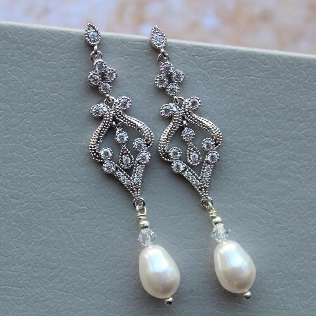 Art Deco Pearl Drop Earrings: Bridal Wedding Jewelry Statement 1920s - Etsy