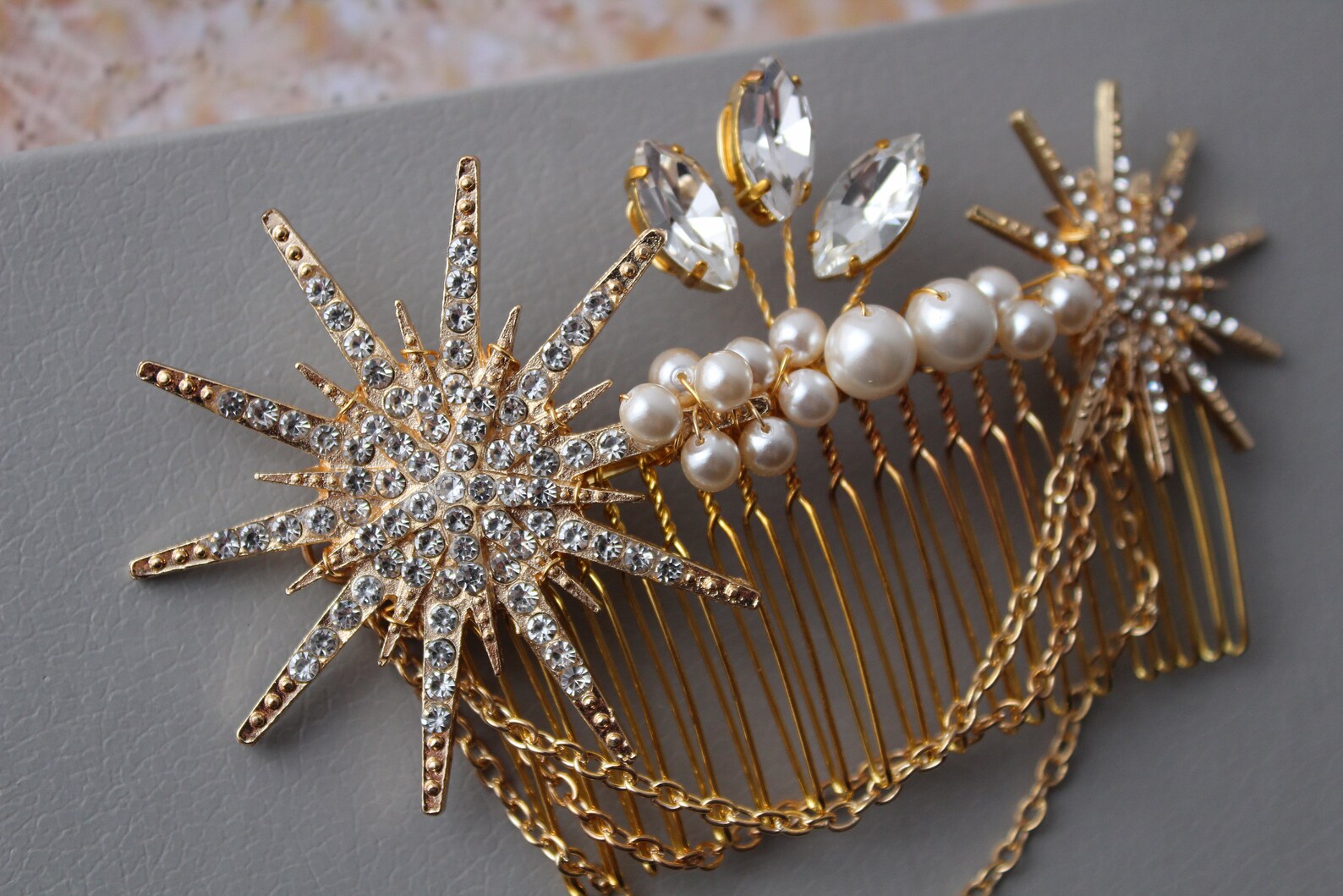 MILLIE // Gold Celestial Star Hair Comb Wedding Hair Comb - Etsy
