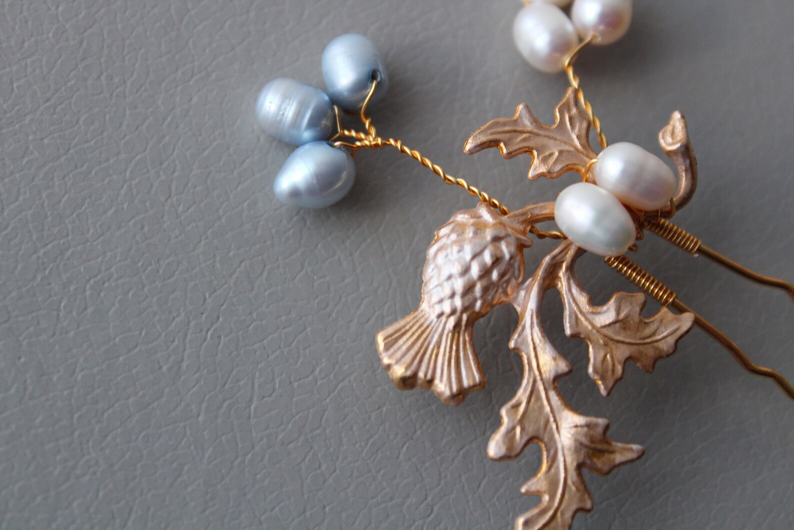 LUNA // Gold Blue Scottish Thistle Hair Pins for Bride Bridal Hair Pin ...