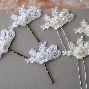 MELISSA // Ivory or White Lace Hair Pins, Bridal Hair Pins, Wedding ...