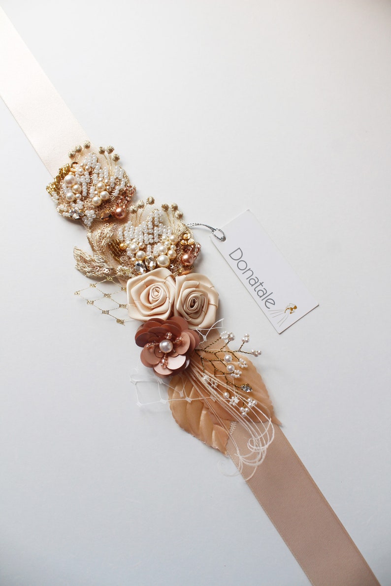 ANNA // Champagne Bridal Dress Belt Wedding Sash wedding - Etsy UK