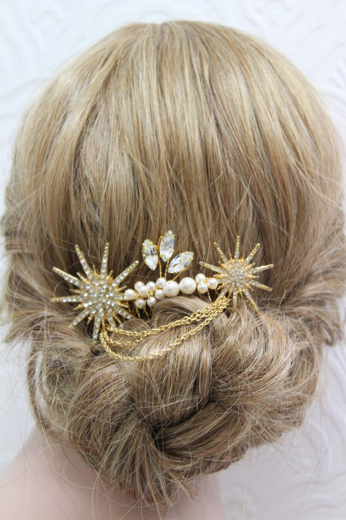 MILLIE // Gold Celestial Star Hair Comb Wedding Hair Comb - Etsy