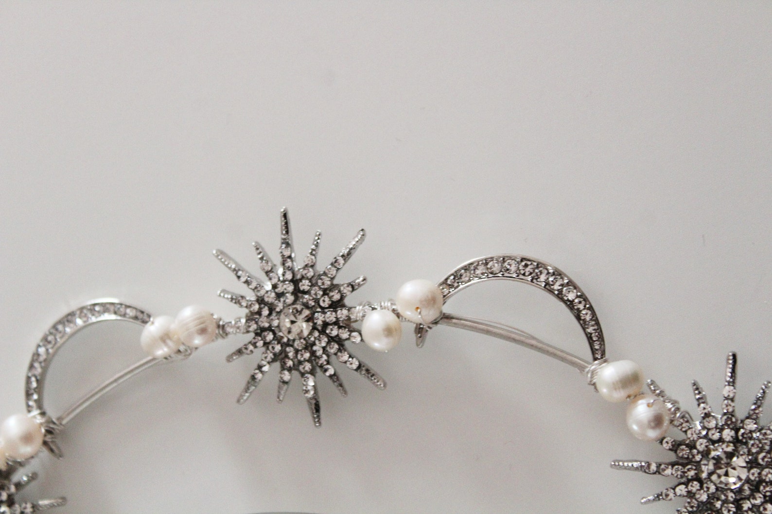 NATI // Silver Celestial Halo Crown Galaxy Halo Tiara Star Bridal Crown ...