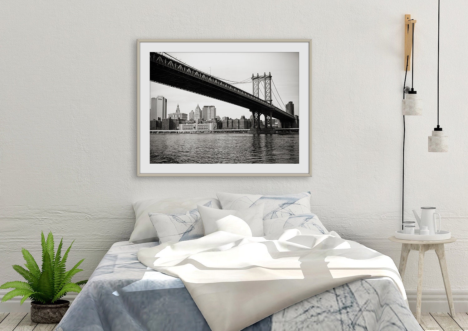 Brooklyn Bridge Print, New York City Art, Horizontal Wall Art ...