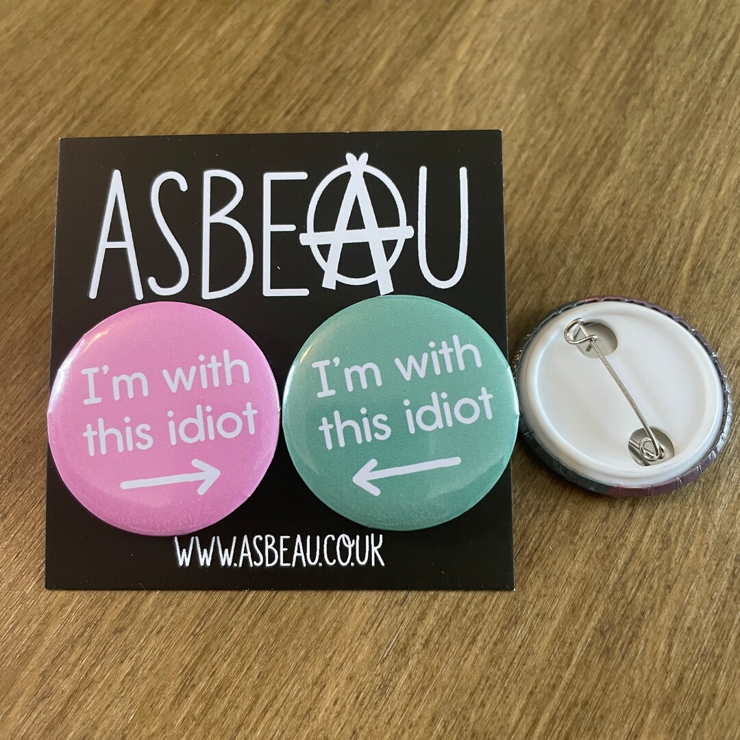 I'm with this idiot Button Buttons Duo 32mm beste Freunde - Etsy Österreich