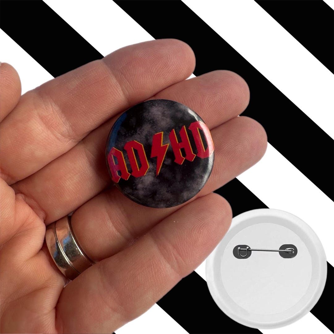 ADHD ADCD Button Badge 38mm - Etsy