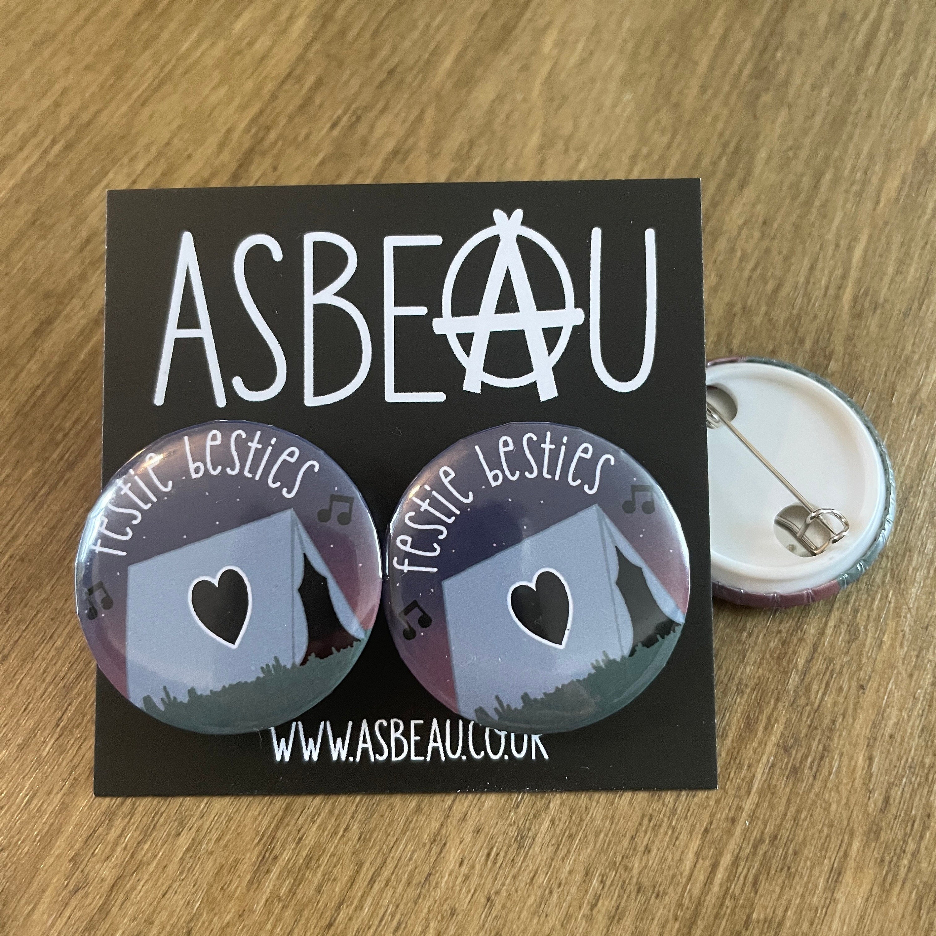 Festie Besties festival button badges duo 38mm best friends | Etsy