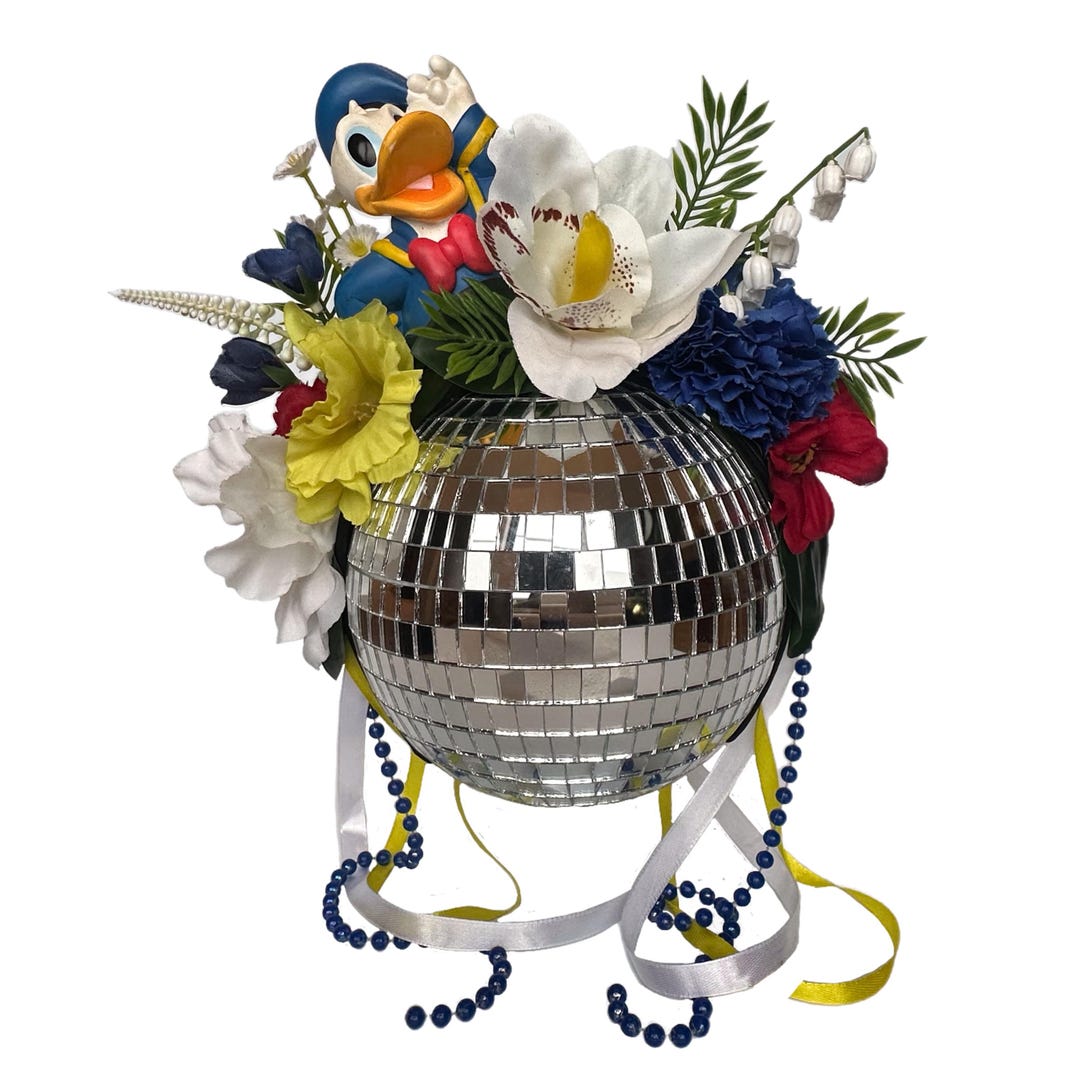 Donald Duck Large Disney Flower Crown With Danglies - Etsy