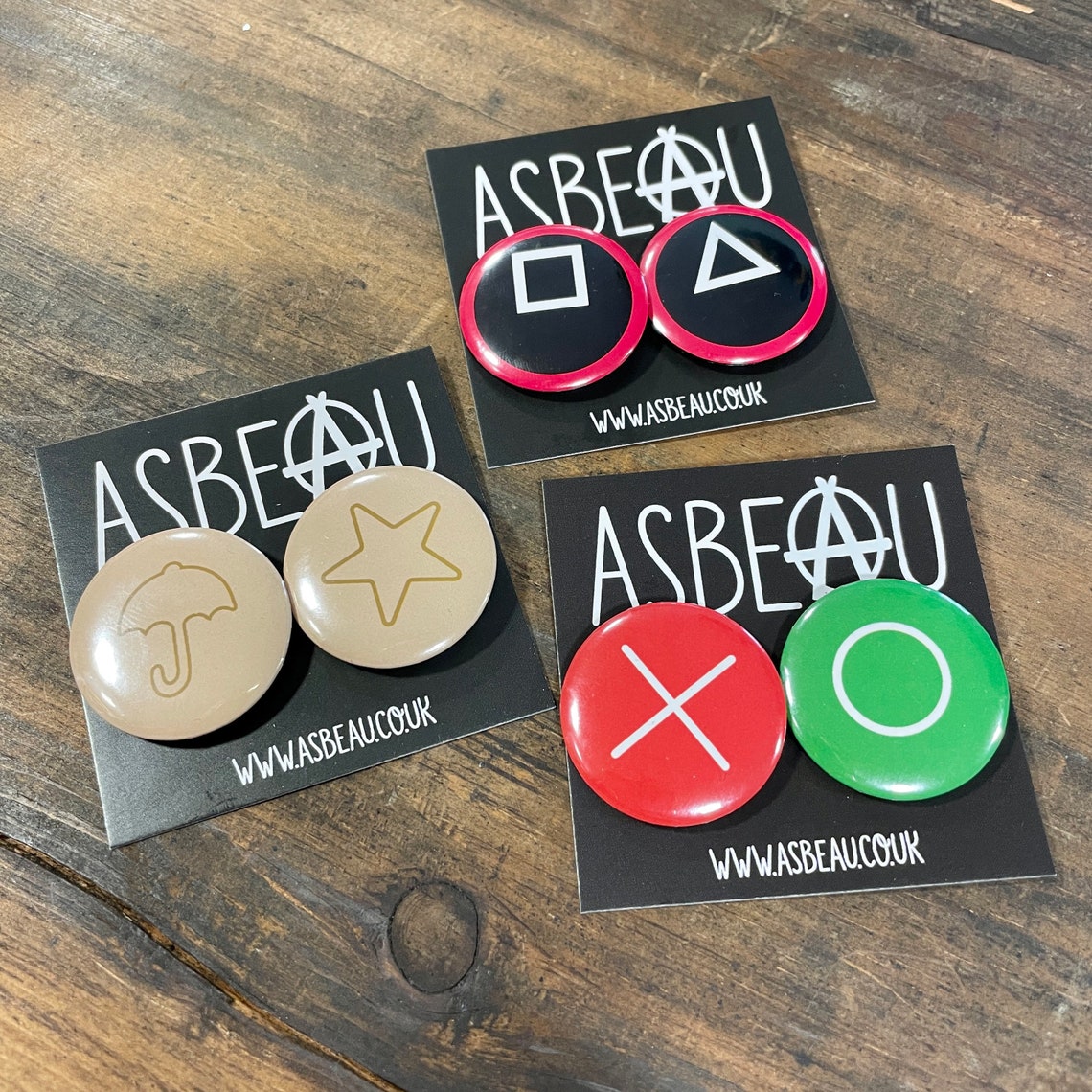 Squid Game Korean Pin Button Badges Duo 38mm | Etsy