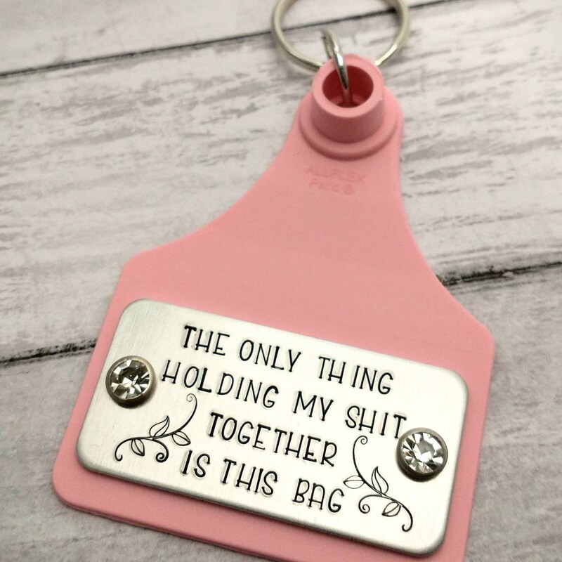 Cow Tag Keychain - Etsy