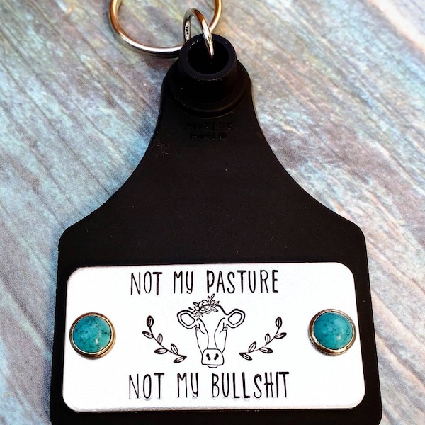 Cow Tag Keychain - Etsy