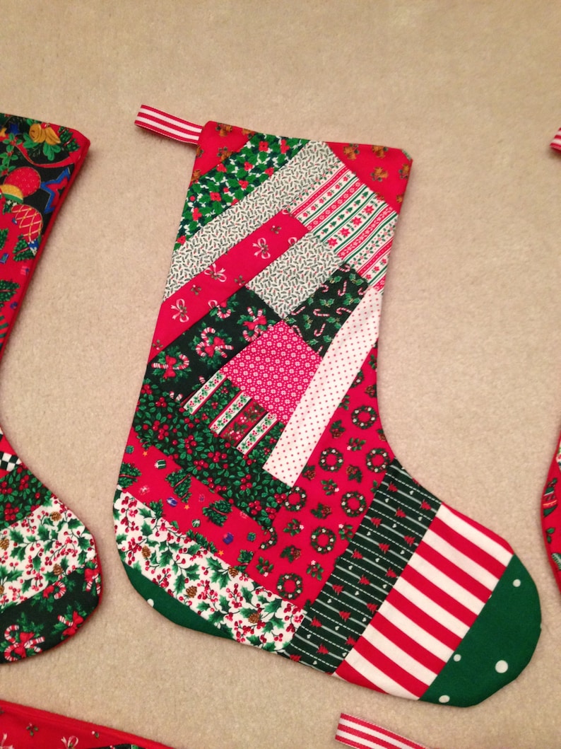 Patchwork Christmas Stockings - Jumbo - Etsy