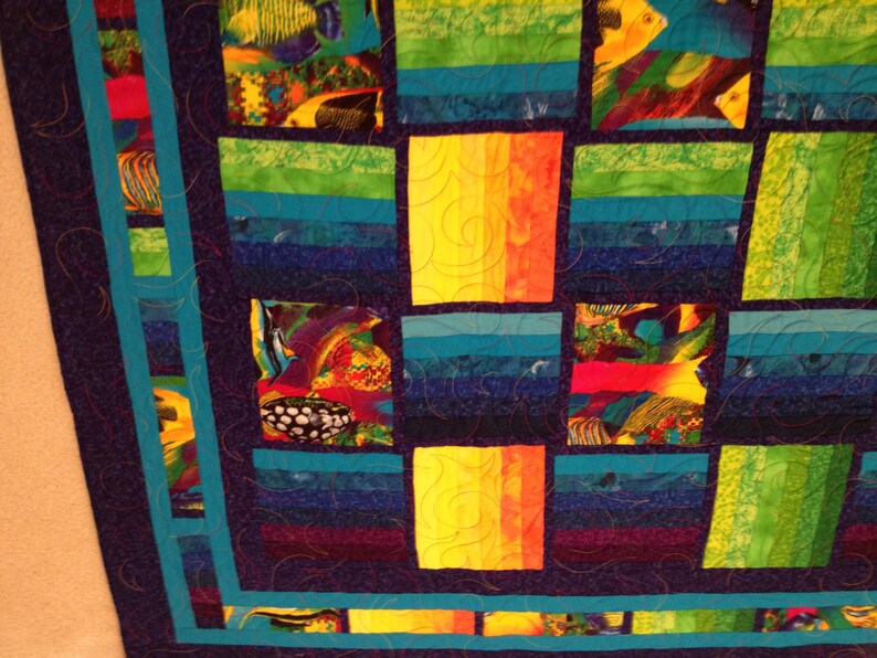 Woven Rainbow Aquarium Quilt - Etsy