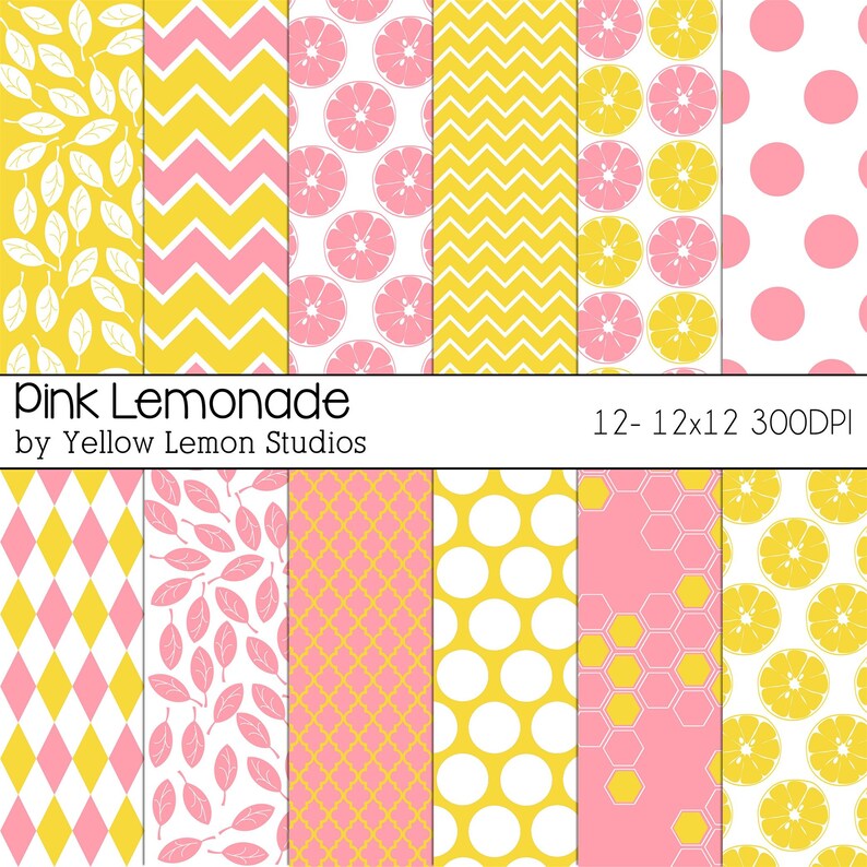 Pink and Yellow pink Lemonade Pink Yellow Lemon - Etsy