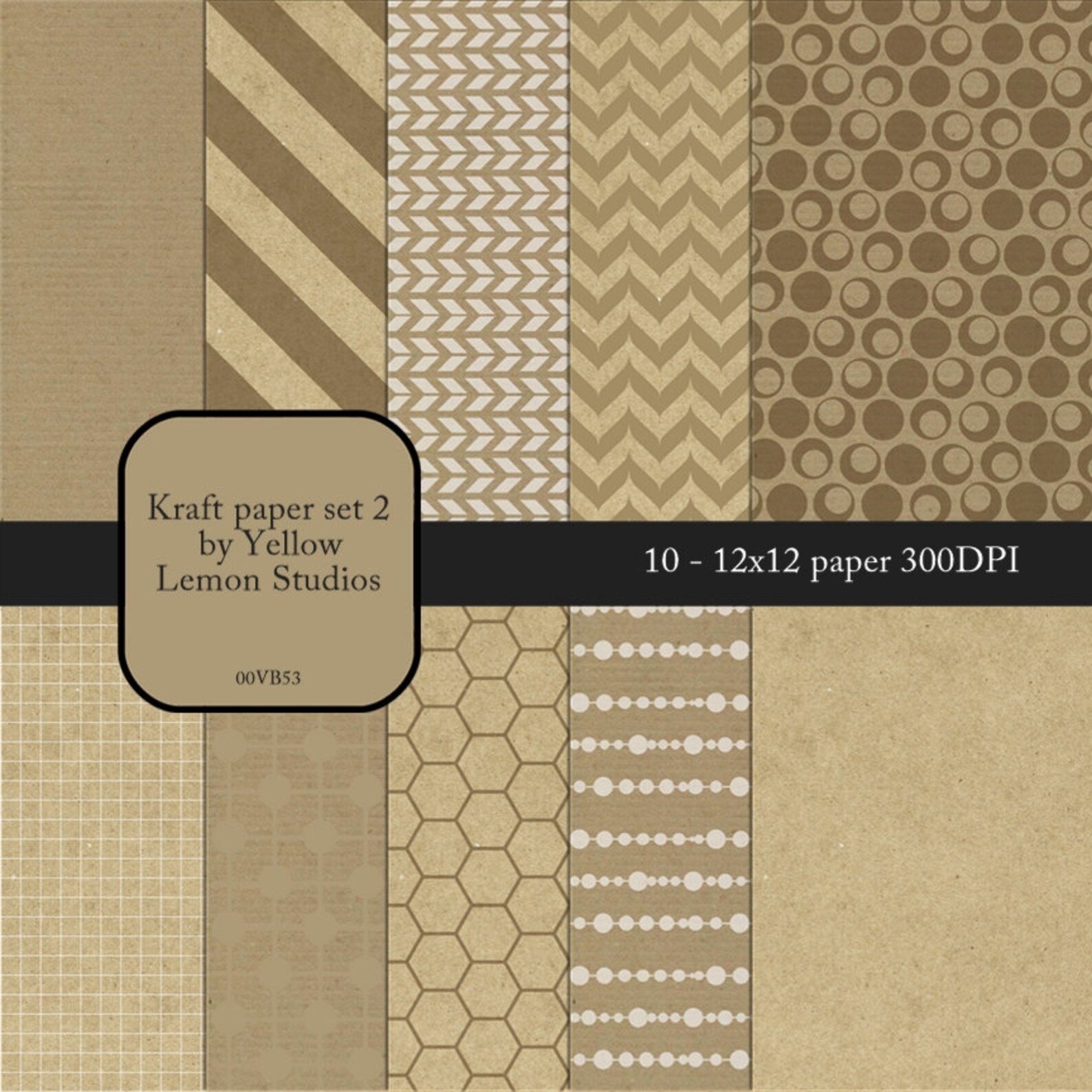 Fancy Digital Paper: kraft Designs Kraft Paper With White Mixed ...