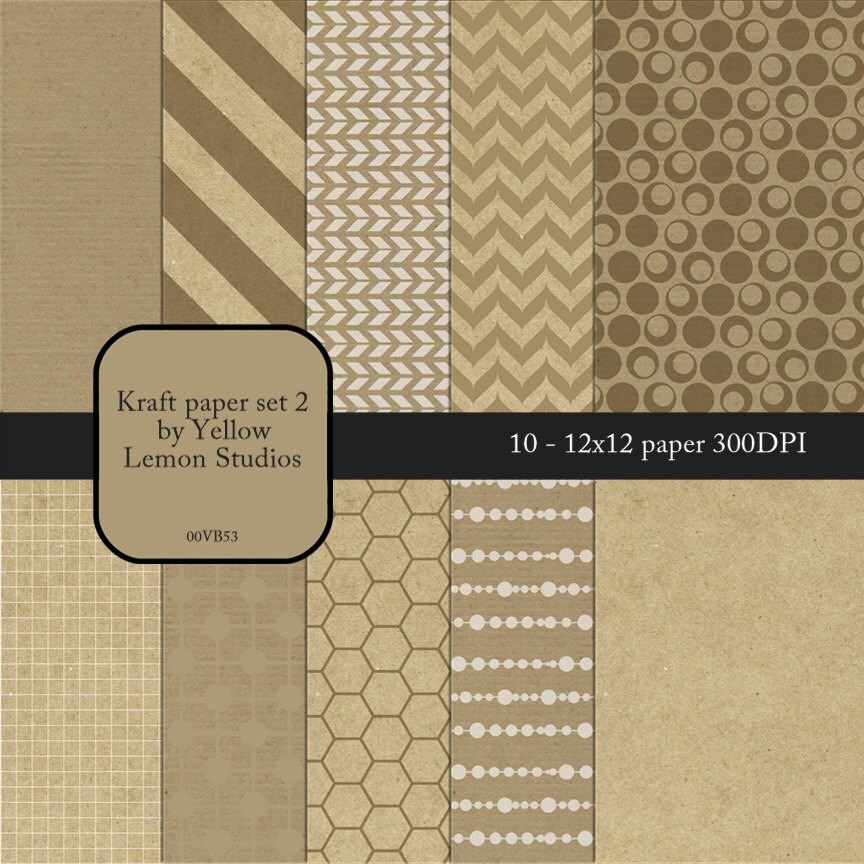 Fancy Digital Paper: kraft Designs Kraft Paper With White Mixed ...