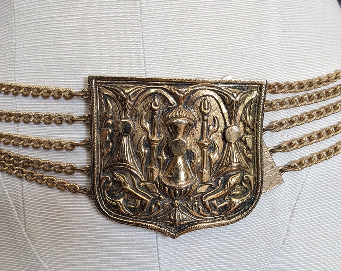 Vintage Gold Metal Belt / Medieval Belt / Chain Belt / Gold Chain ...
