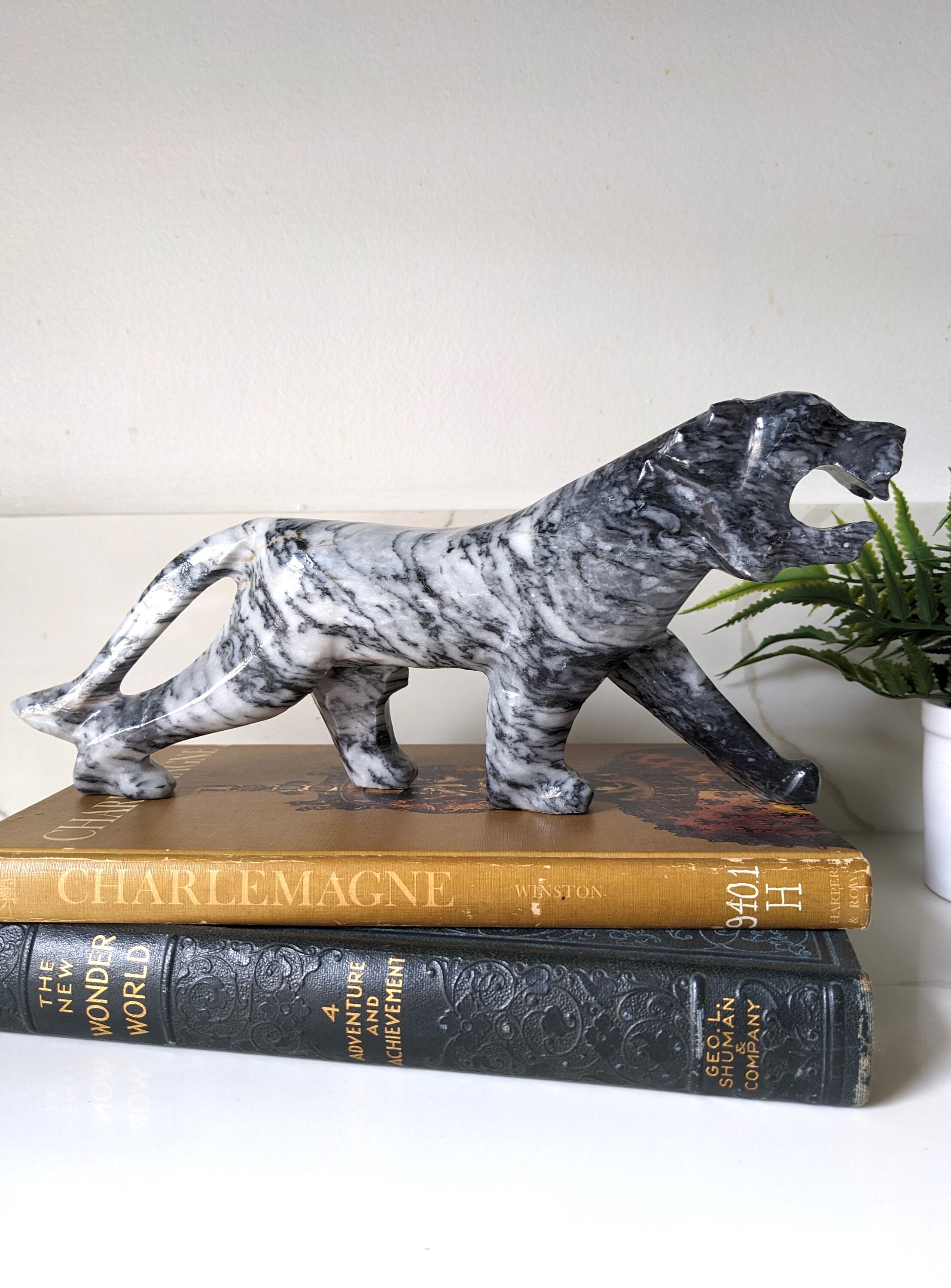 Marble Tiger Statue / Stone Tiger / Onyx Tiger / MCM Tiger / Vintage ...