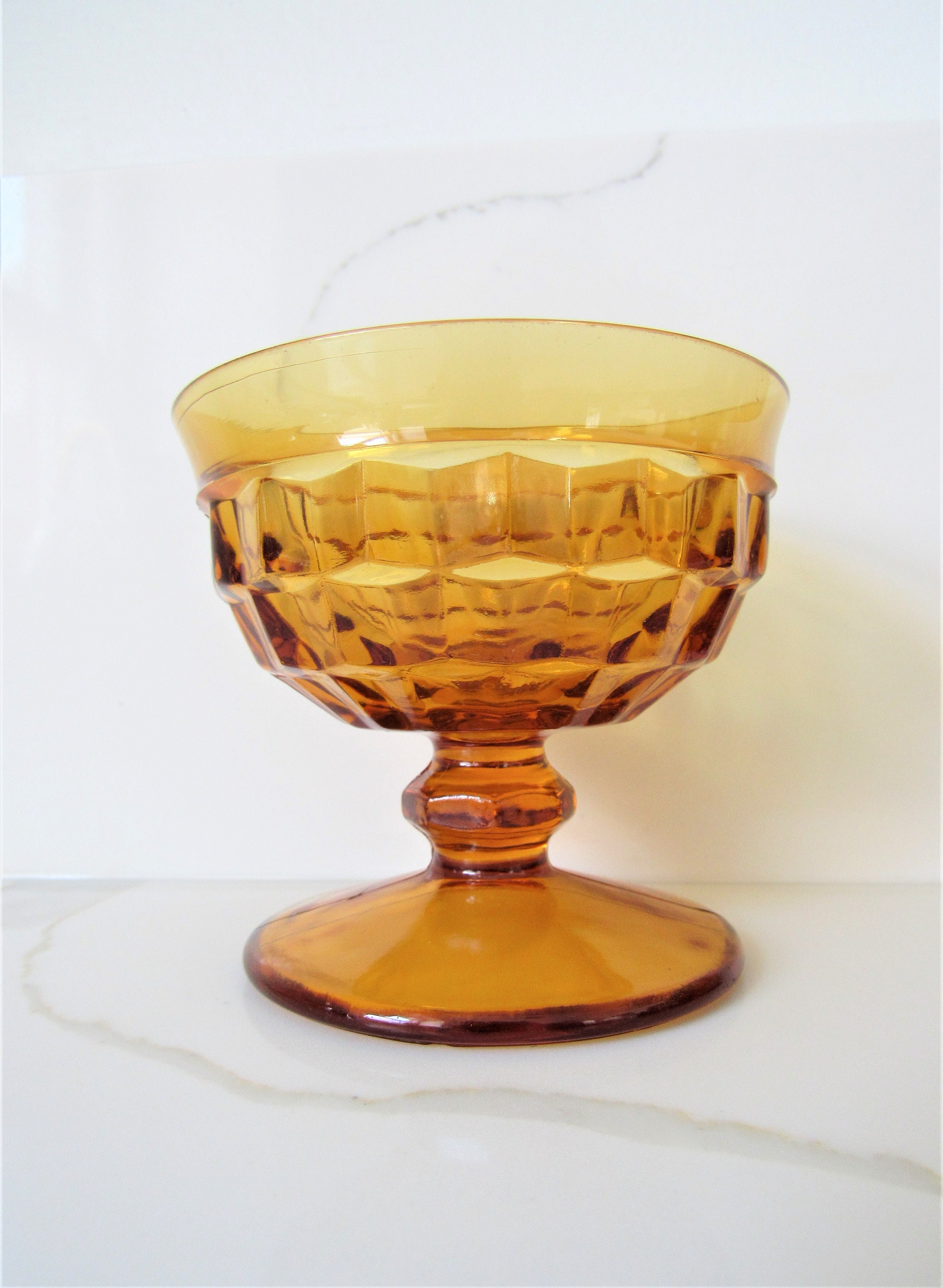 Vintage Whitehall Amber Glasses / Amber Wine Glasses / Sherbet ...