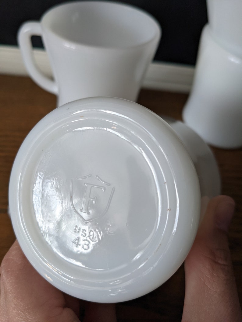 Federal Glass Milk Glass Coffee Mugs Vintage Milk Glass Etsy
