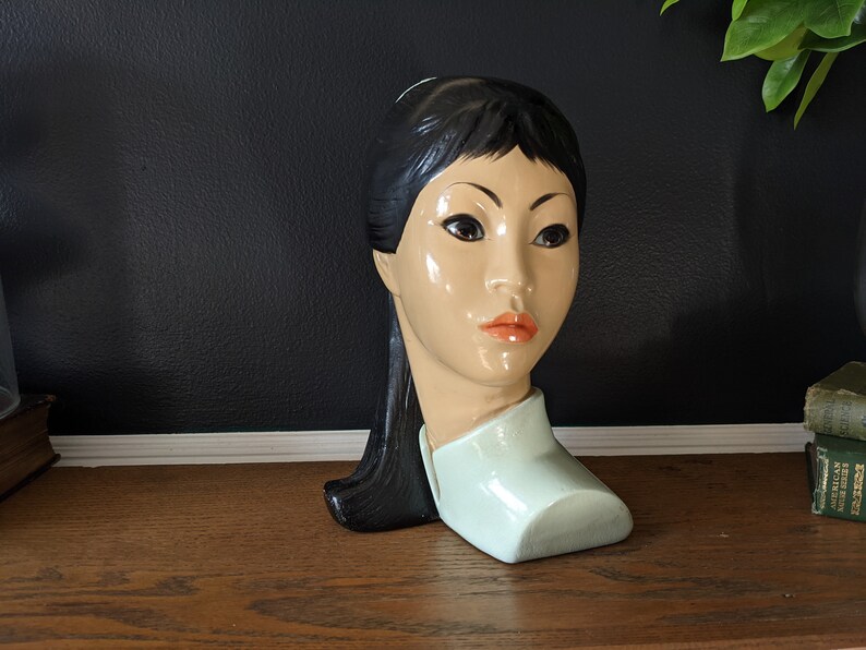 Marwal Bust / Chalkware Bust / Asian Woman Bust / Marwal Asian Woman ...