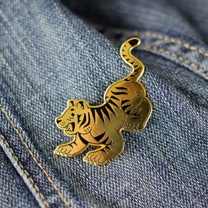 Gold Tiger Hard Enamel Pin - Limited Edition - Etsy