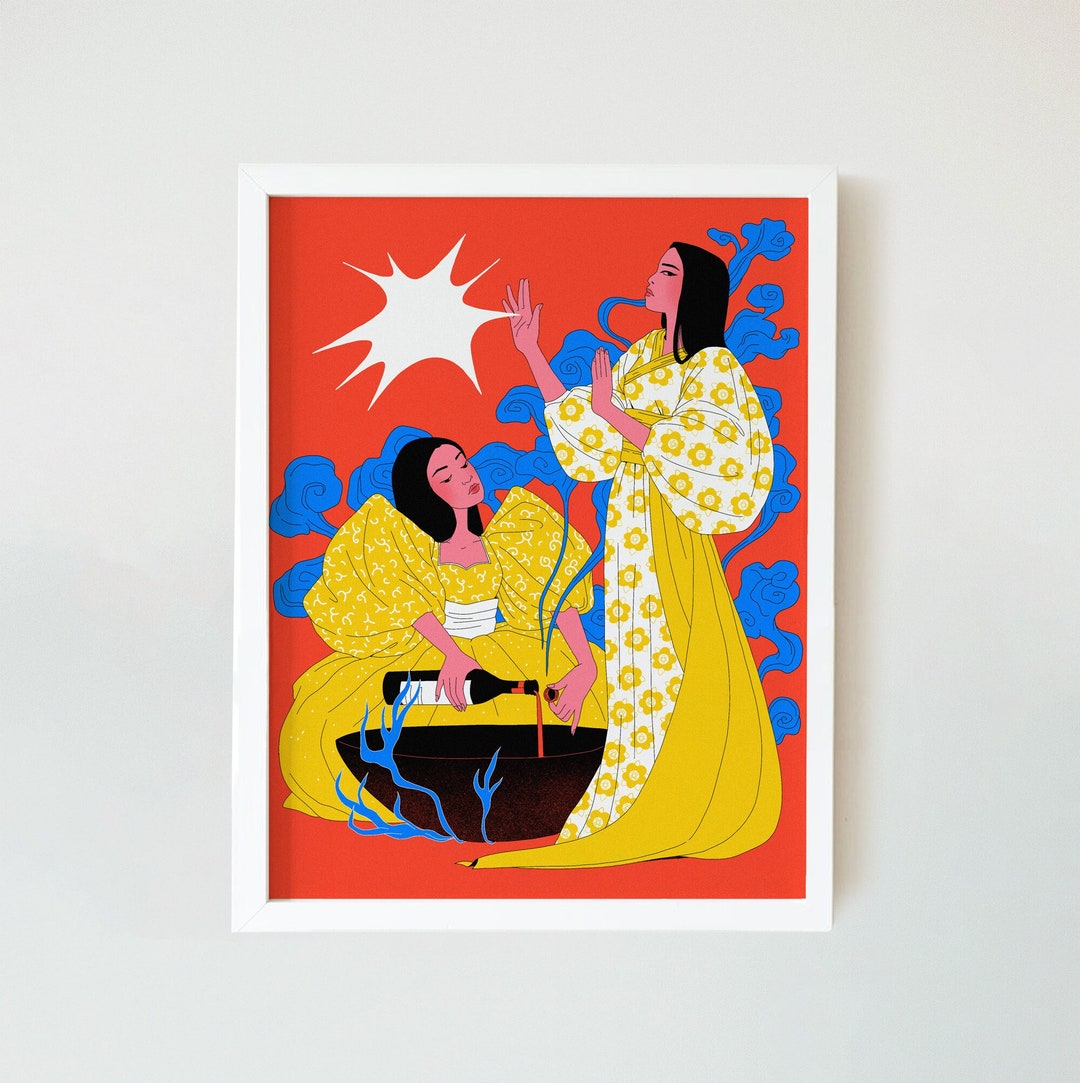 Art Print 8 X 10 Asian Women Witches Brewing Casting Cooking - Etsy