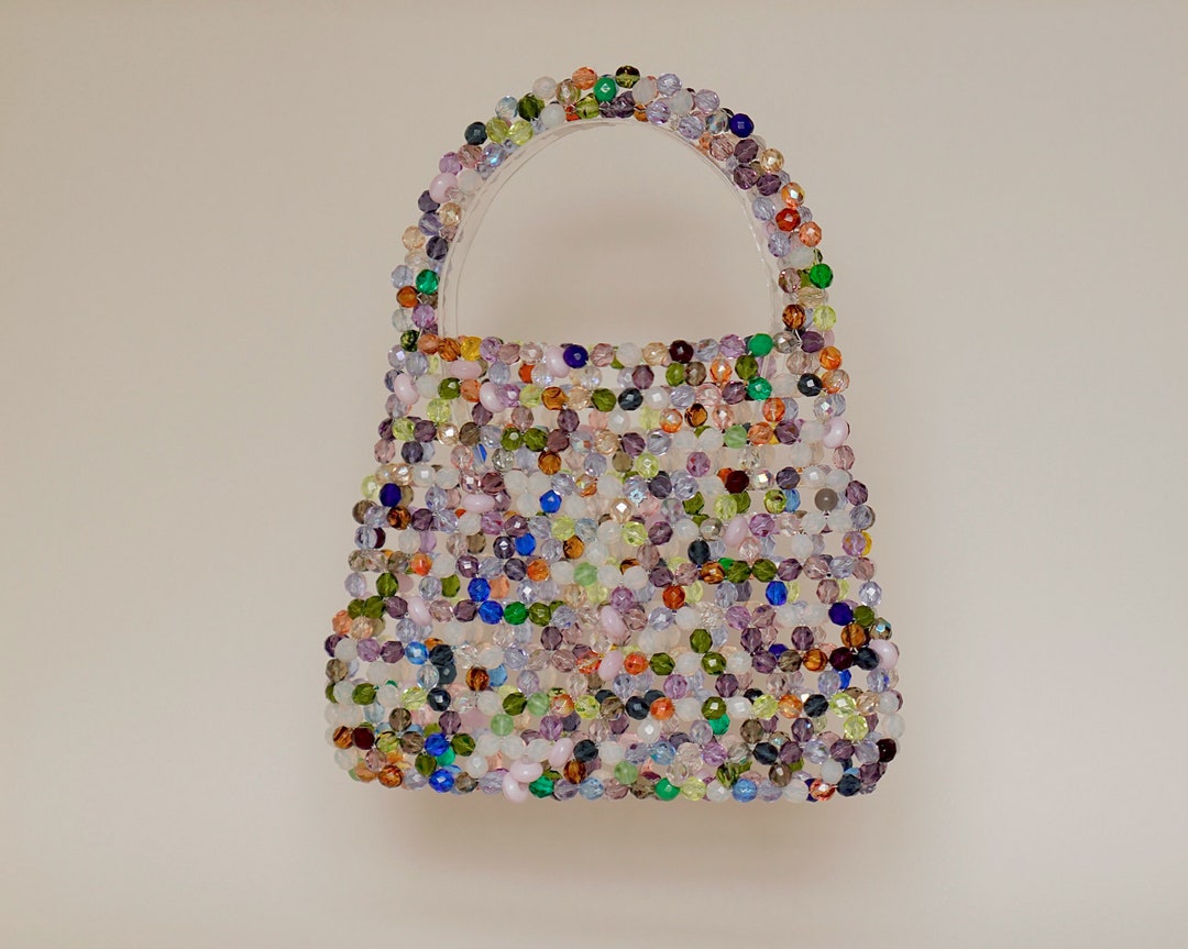 Rainbow Glass Bead Bag - Etsy