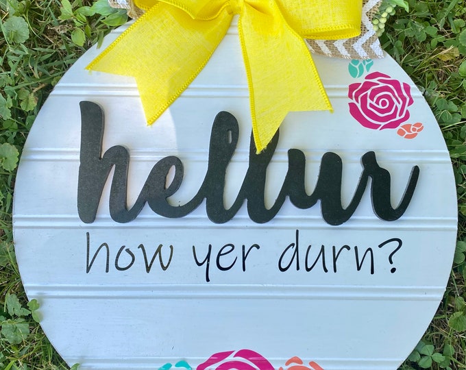 Hellur Door Sign - Hellur Door Hanger - Funny Door Decor - Door Hanger ...