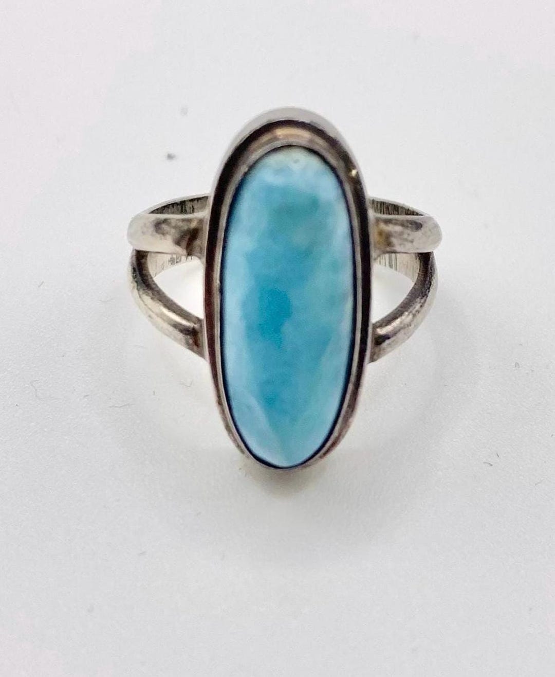 Vintage Pale Blue Stone and Silver Statement Ring - Etsy