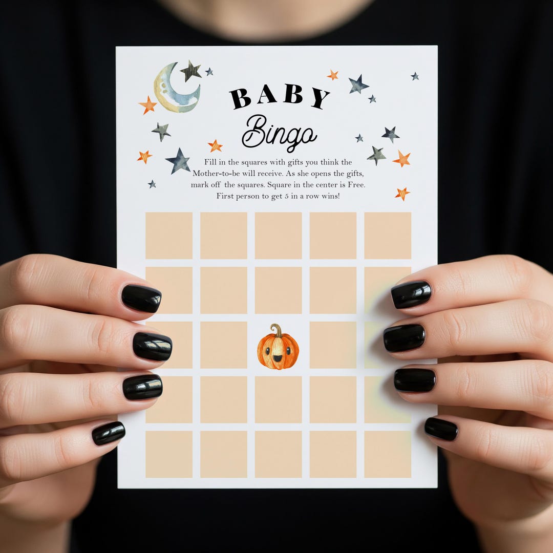 Little Boo Baby Shower Bingo Game: Halloween Theme (printable 5x7 ...