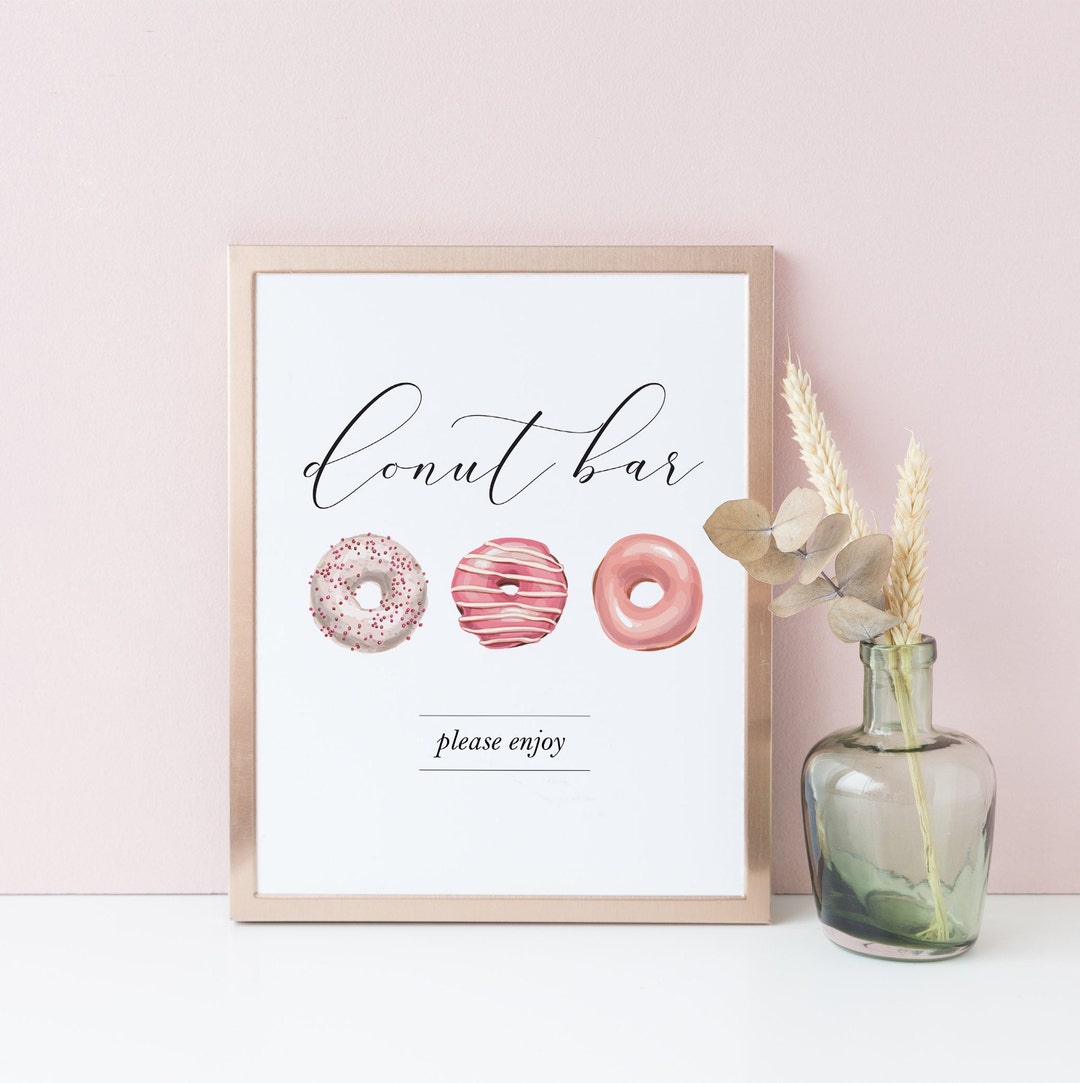 Donut Bar Print | Donut Theme | Instant Download | Digital Party Food ...