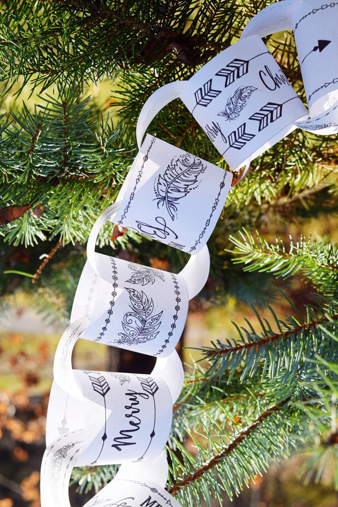 Printable Paper Chain Boho Holiday Instant Download PDF Printable ...