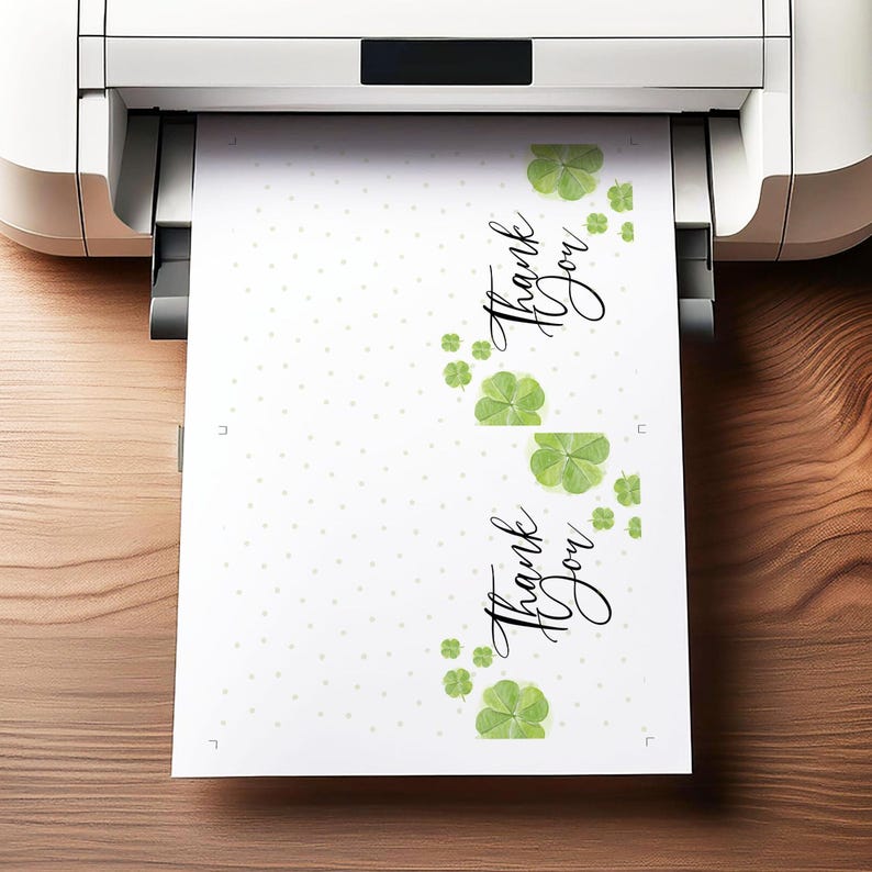 Shamrock Thank You Card: Irish Wedding, Bridal Shower (digital Download ...