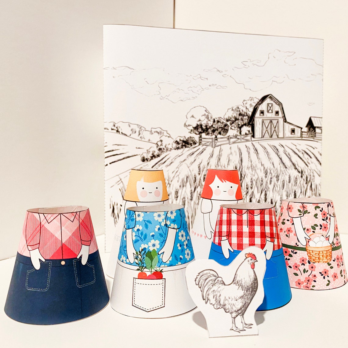 Printable Farm Girl Paper Doll Kit Dolls Dresses Farm - Etsy