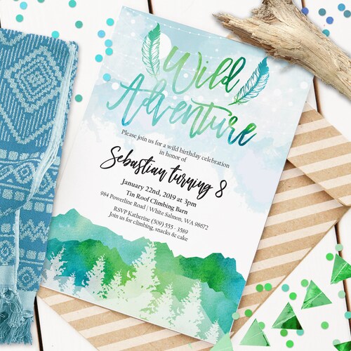 Adventure Birthday Invitation INSTANT DOWNLOAD Printable | Etsy