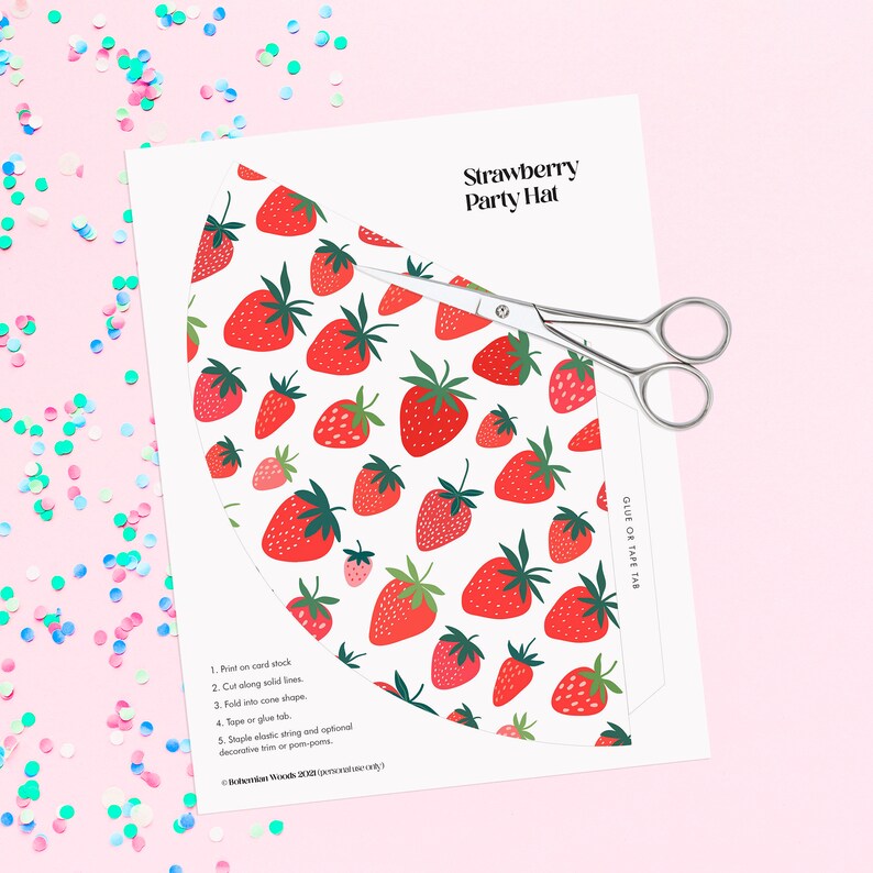 Strawberry Printable Paper Banner Editable Letter Number - Etsy