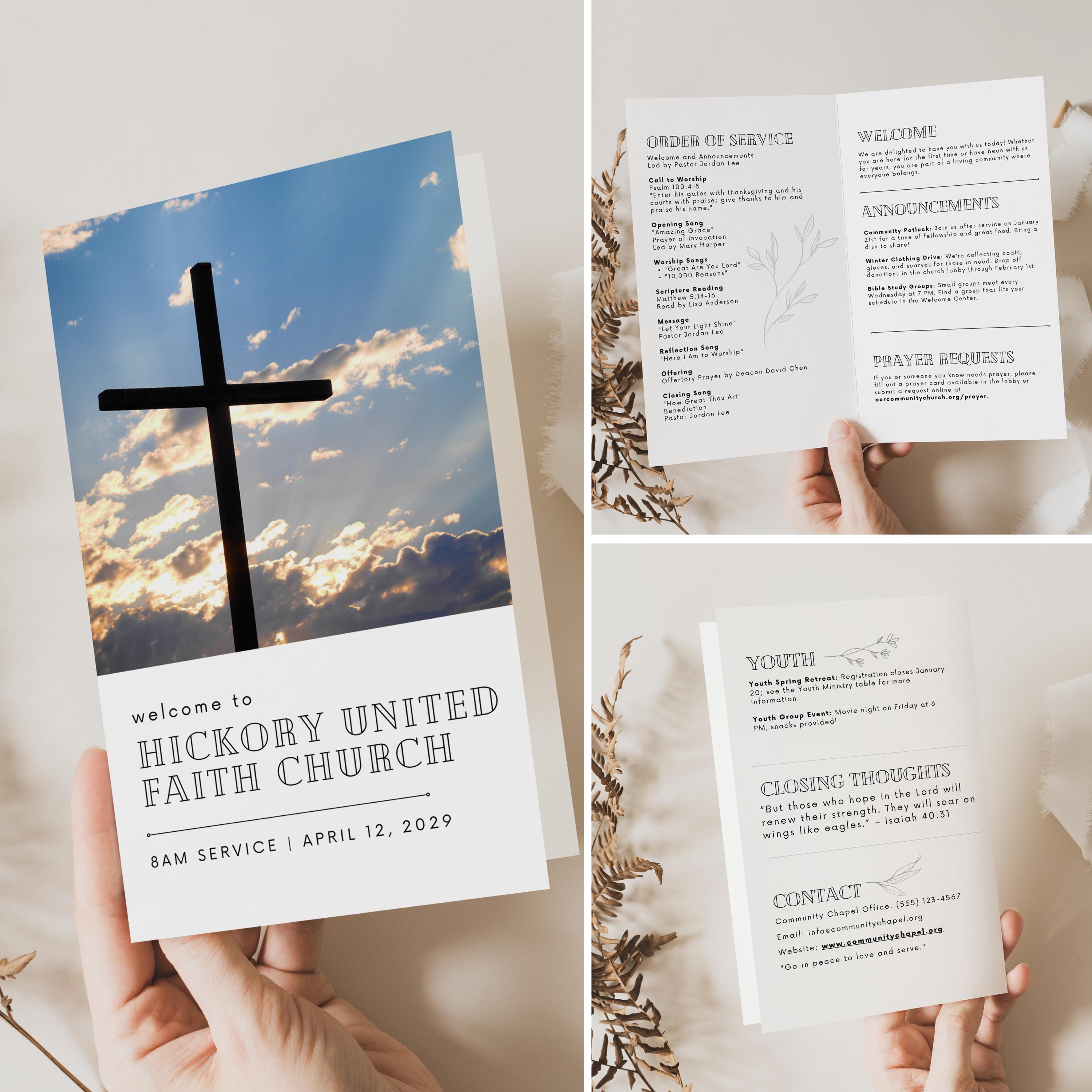 Church Order Of Service Templates Wedding Order Of Service Printing