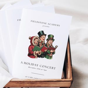 Editable Holiday Concert Program Template, Modern Winter Snowflake ...