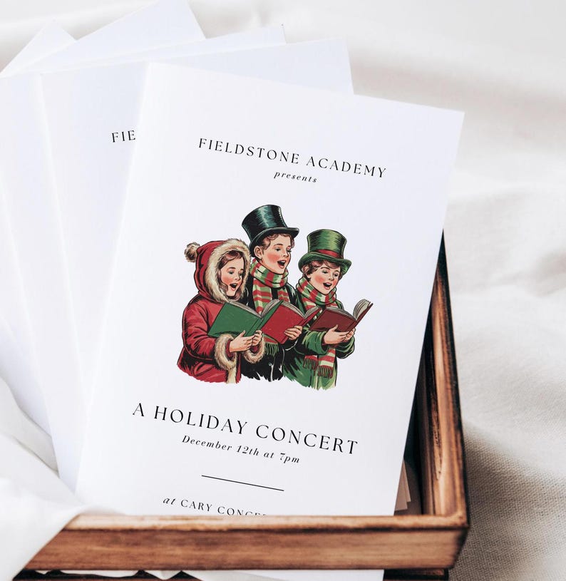 Editable Holiday Concert Program Template, Modern Winter Snowflake ...