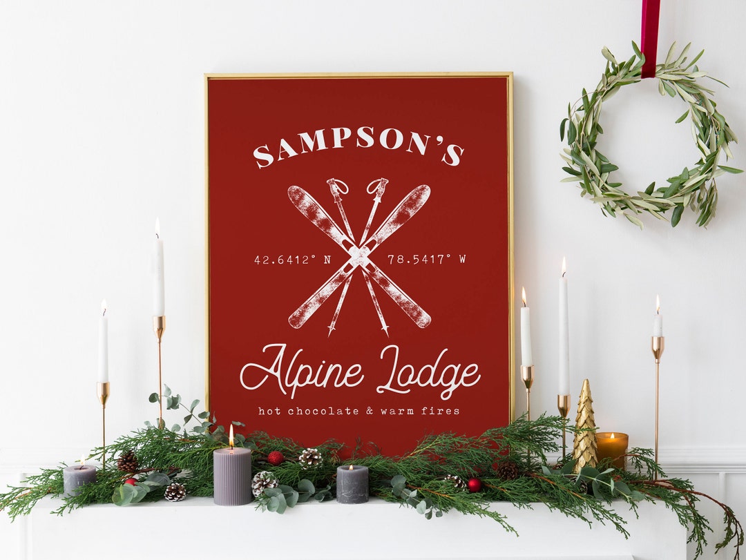 Personalized Alpine Lodge Sign Printable Wall Art DIY - Etsy