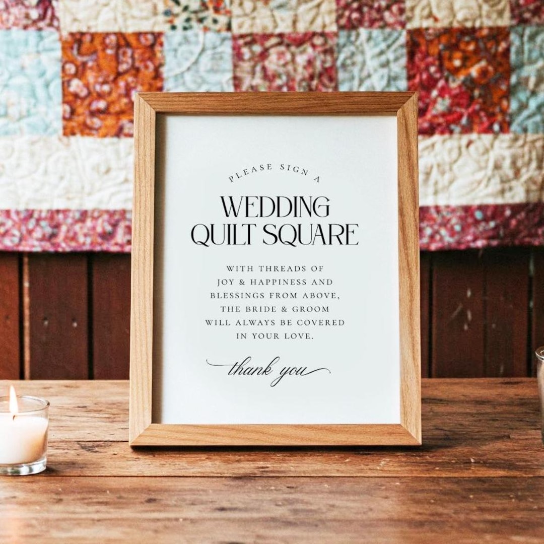 Wedding Quilt Guestbook Sign, Quilt Square Signing, Non-editable ...