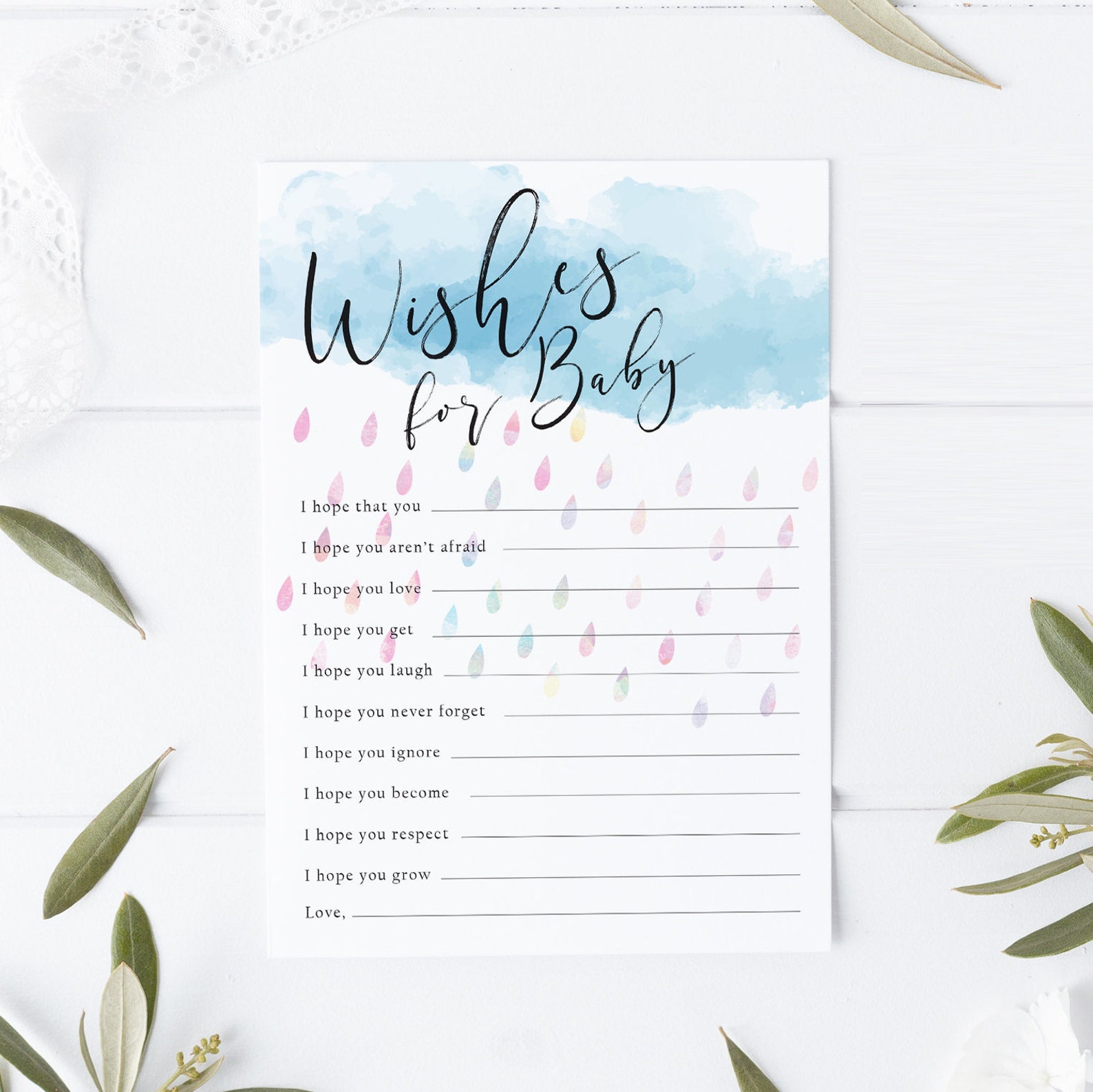 Late Night Diapers Rain Shower Print: Baby Shower Activity (PDF or JPG ...