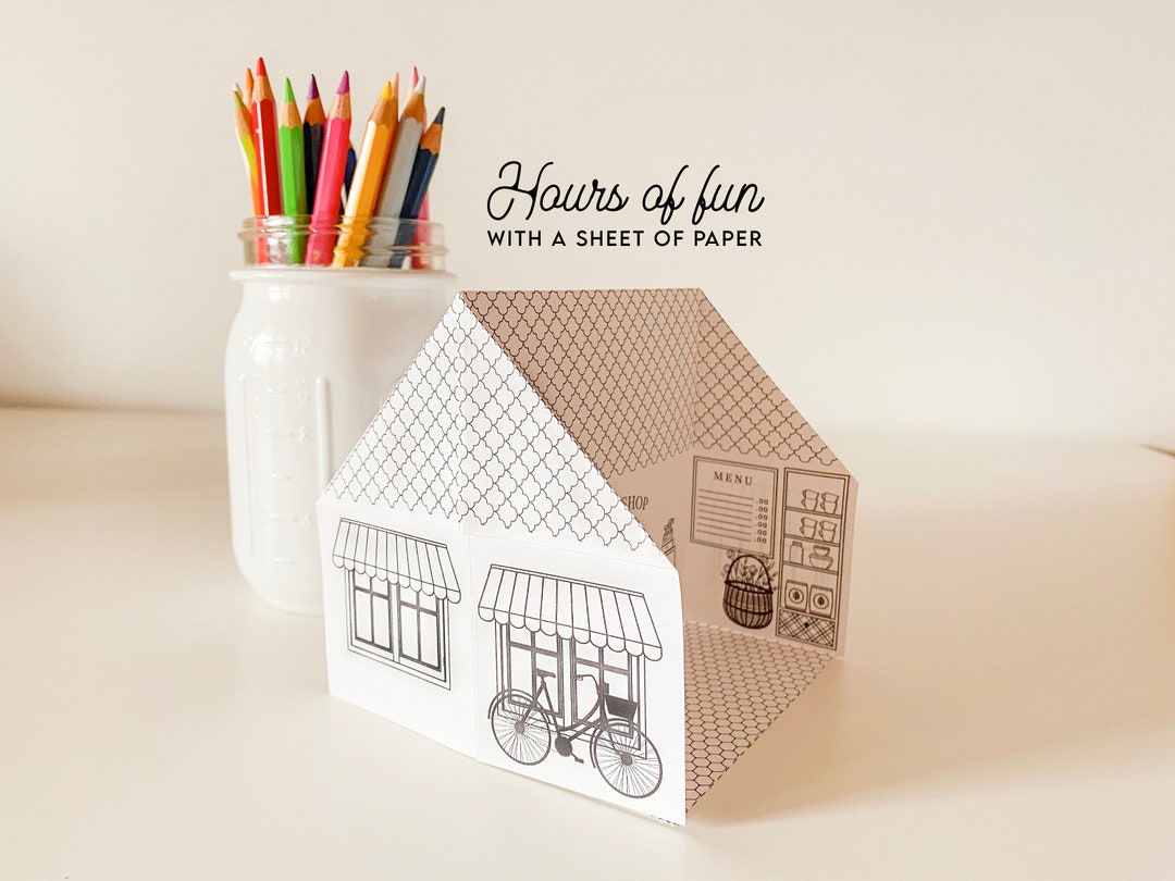 Printable Origami Bakery & Sweet Shop | Coloring Page | Kid's Activity ...