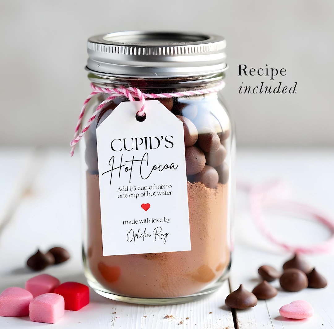 Homemade Hot Cocoa Tag, Editable Template, Easy Gift Giving, Simple ...