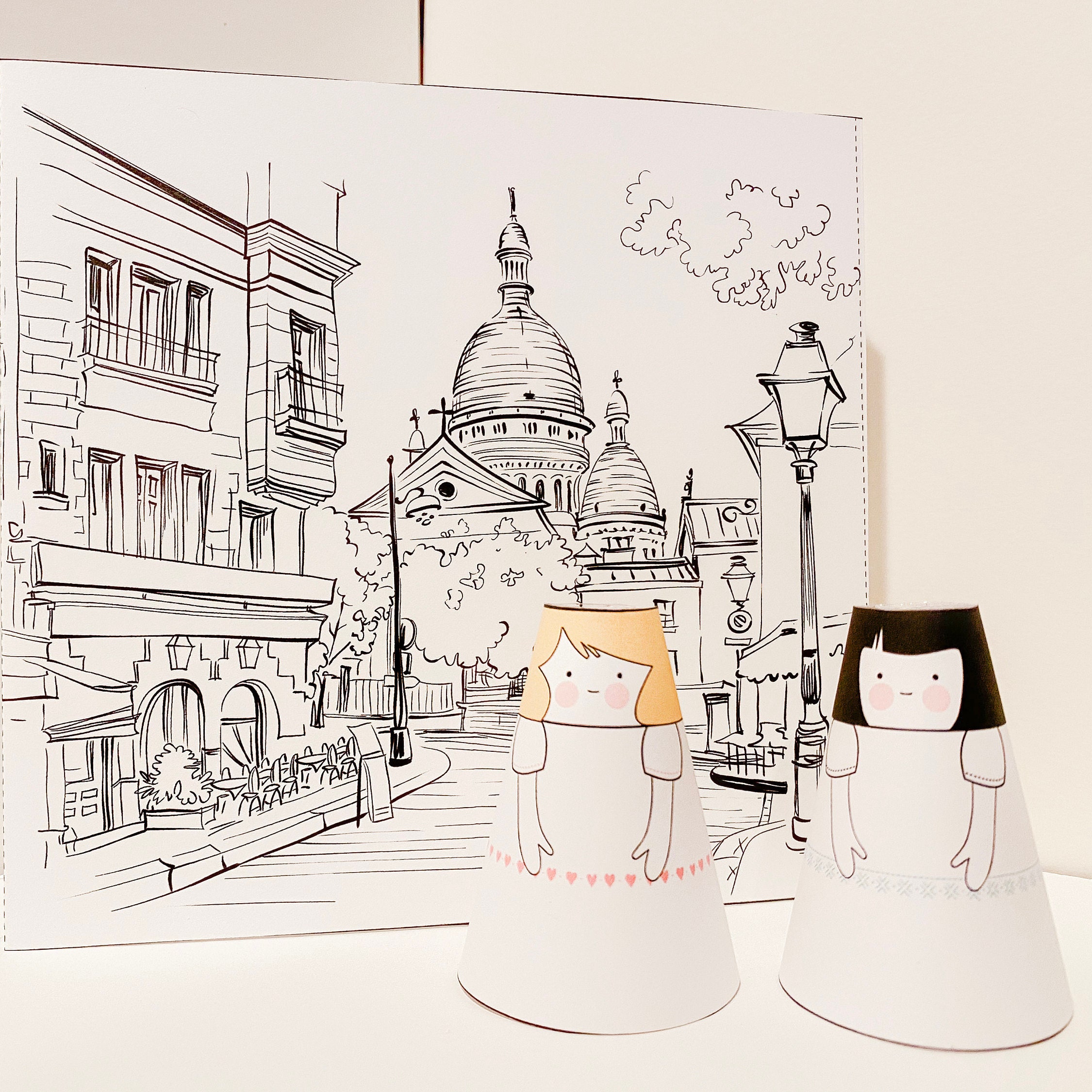 Printable French Paper Doll Kit: Paris Backdrop, DIY Dress-up (digital ...