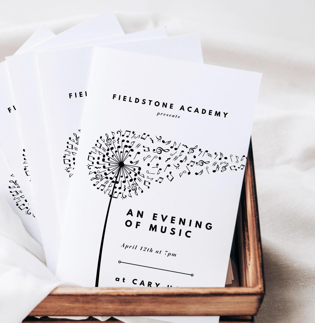 Musical Concert Program, Editable Template, Concert, Chorus / Band ...