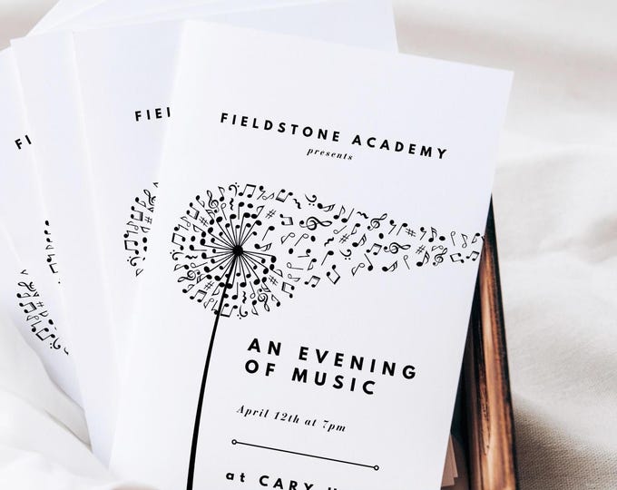 Musical Concert Program, Editable Template, Concert, Chorus / Band ...